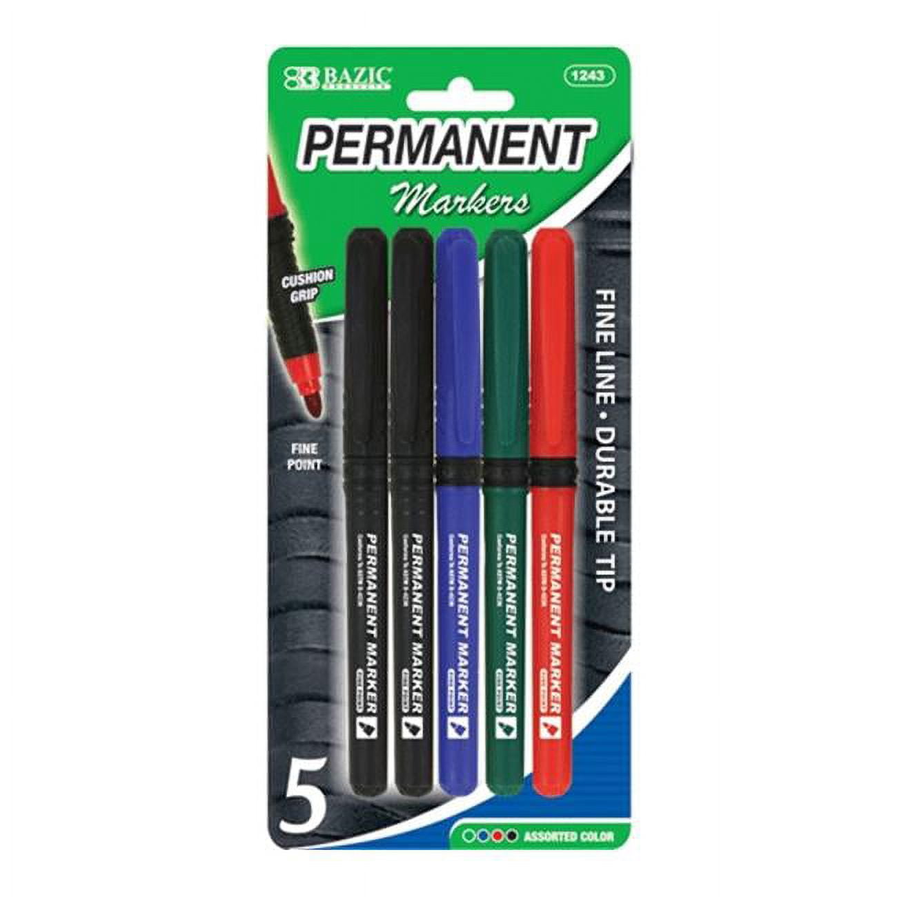 Bazic Products 1243-144 BAZIC Asst. Color Fine Tip Permanent Markers ...