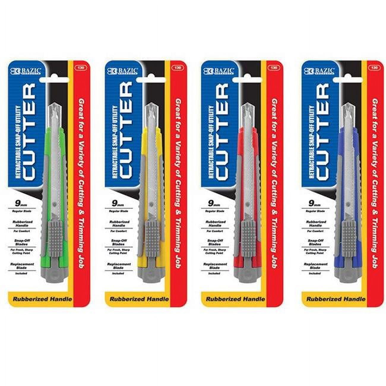 Bazic Products 130-24 9 mm Snap-Off Cutter with Cushion Grip, Pack of ...