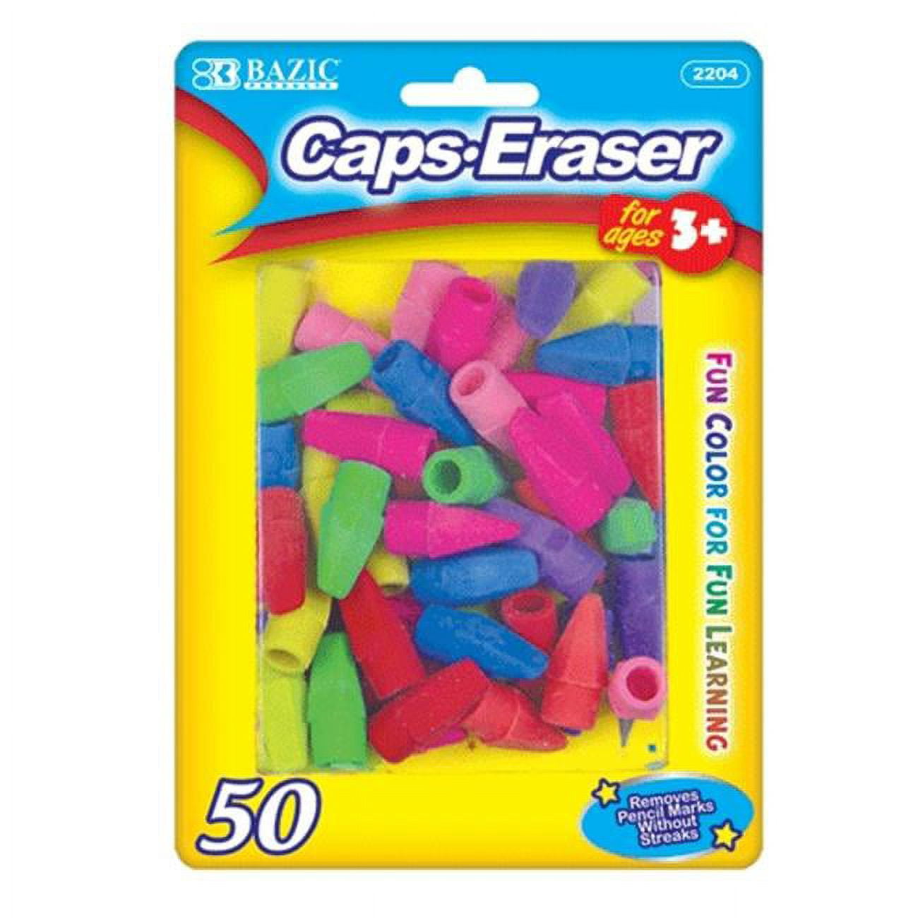 Bazic Products 2204-72 BAZIC Neon Eraser Top - 50-Pack Case of 72 ...