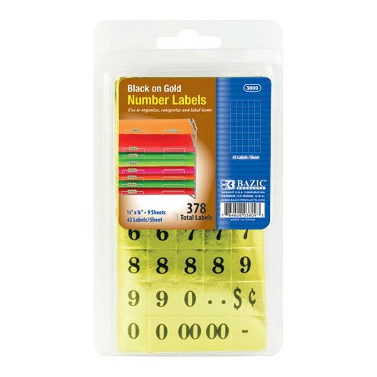 Bazic Products 3809-144 BAZIC Gold Foil Number Label - 378-Pack Case of ...