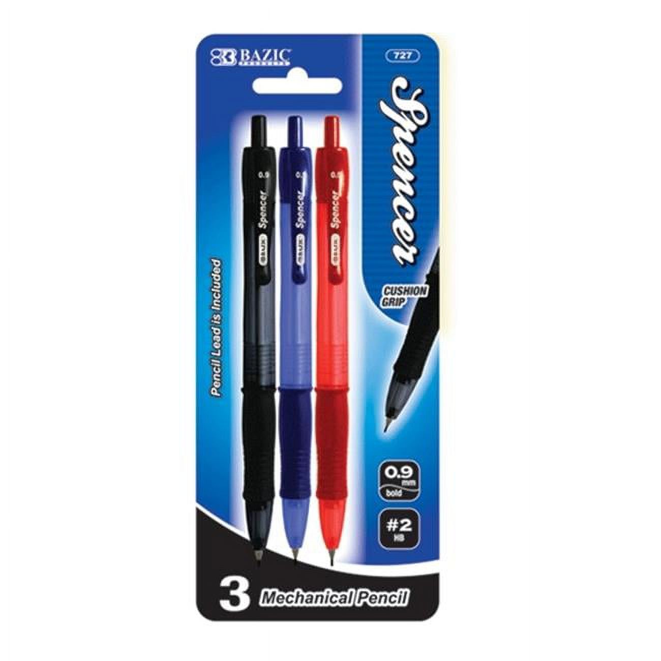 Bazic Products 727-144 BAZIC Spencer 0.9mm Mechanical Pencil - 3-Pack ...