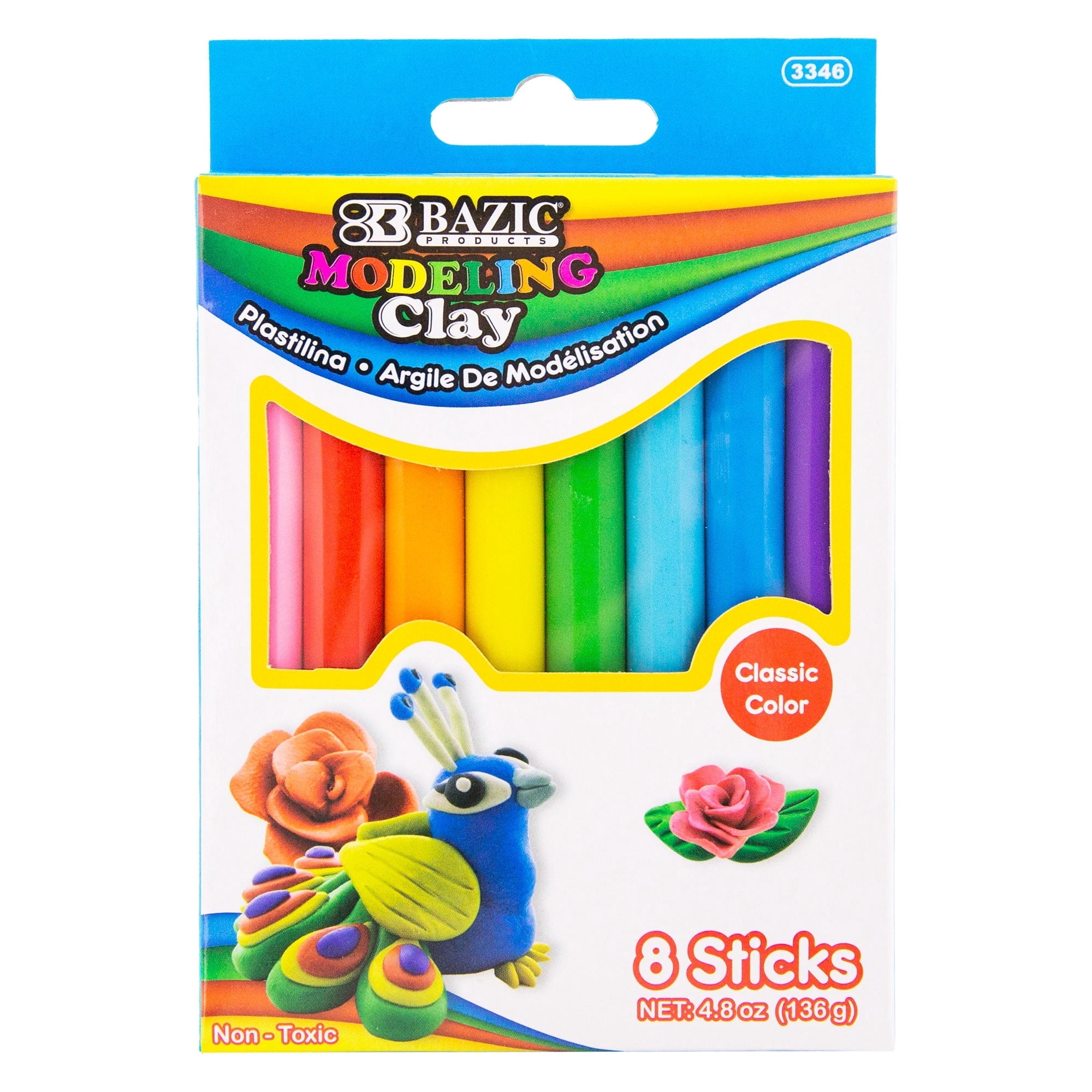 Bazic Products BAZ3346-24 8 Color Modeling Clay Stick - Pack of 24 ...