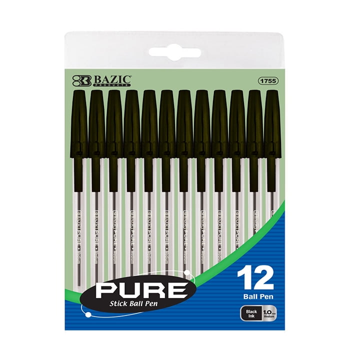 BAZIC Pure Red Stick Pen (12/pack) - Walmart.com