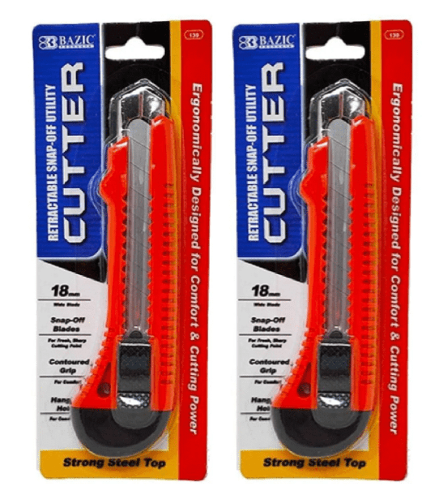 Bazic Retractable Snap-Off Utility Cutter Ergonomically designed Multi ...