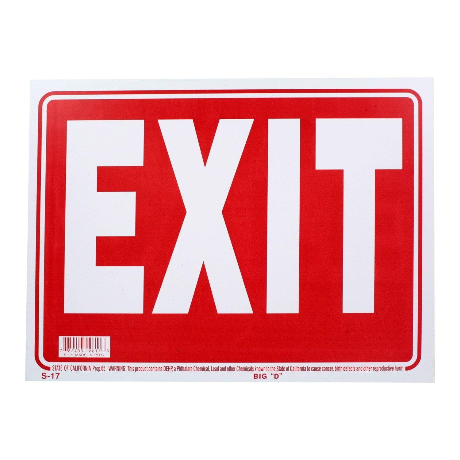 Bazic Small Plastic Exit Sign (9 x 12 inches) Bazic Exit Sign, Pack of ...