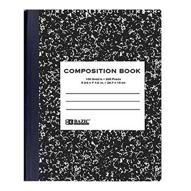 Bazic W/R 100 Ct. Black Marble Composition Book Case of 48 - Walmart.com