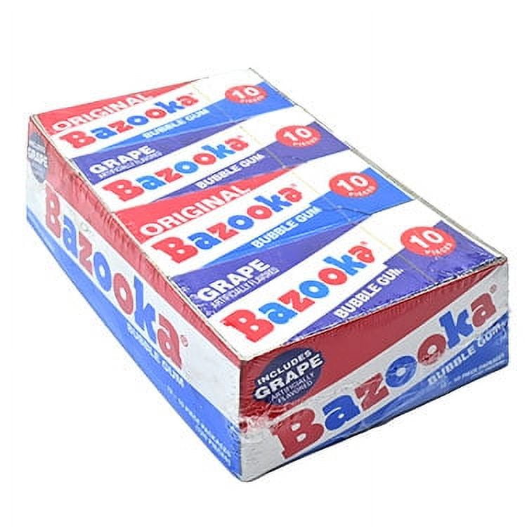Bazooka Bubble Gum Individually Wrapped Original & Grape Chewing Gum in ...