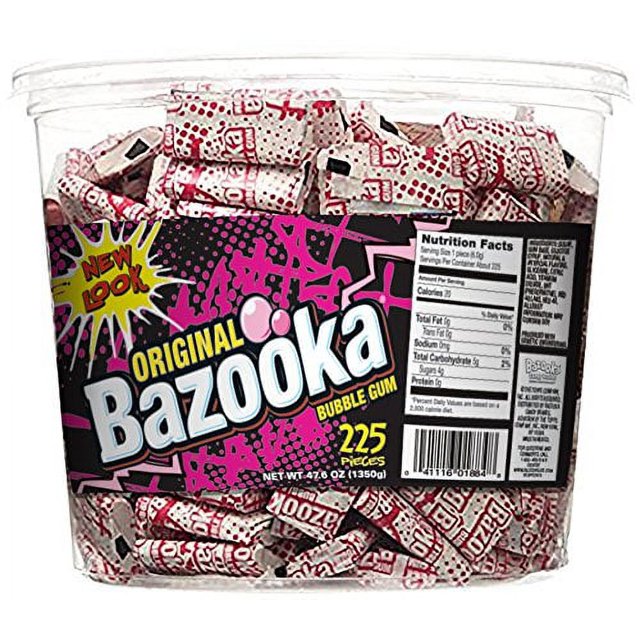 Bazooka Bubble Gum, Original Flavor, 225 Count Tub, - Walmart.com