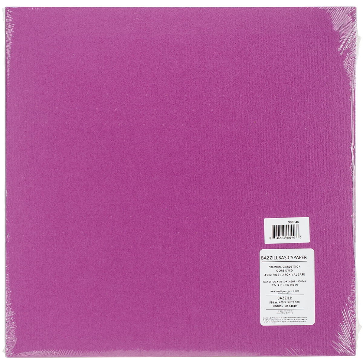 Bazzill Assorted Paper Pack 12"X12" 100/Pkg-20 Colors/5 Each, Pk 1 ...