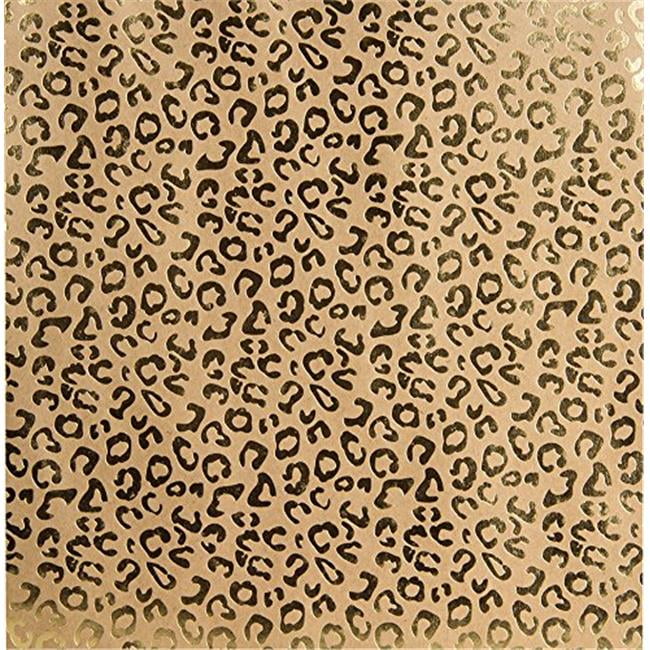 Bazzill KFOIL12-5110 12 in. Foiled Kraft Cardstock - Gold Leopard ...