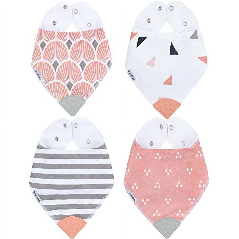 Bazzle Baby Bandana Bib, Teething Bib with Silicone Teether, Cotton and ...