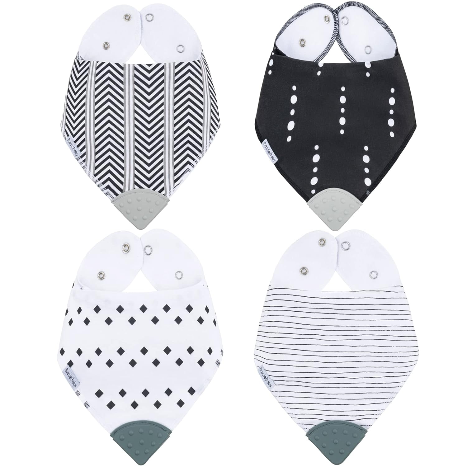 Bazzle Baby Bandana Bib Teething Bib with teether corners for Natural ...