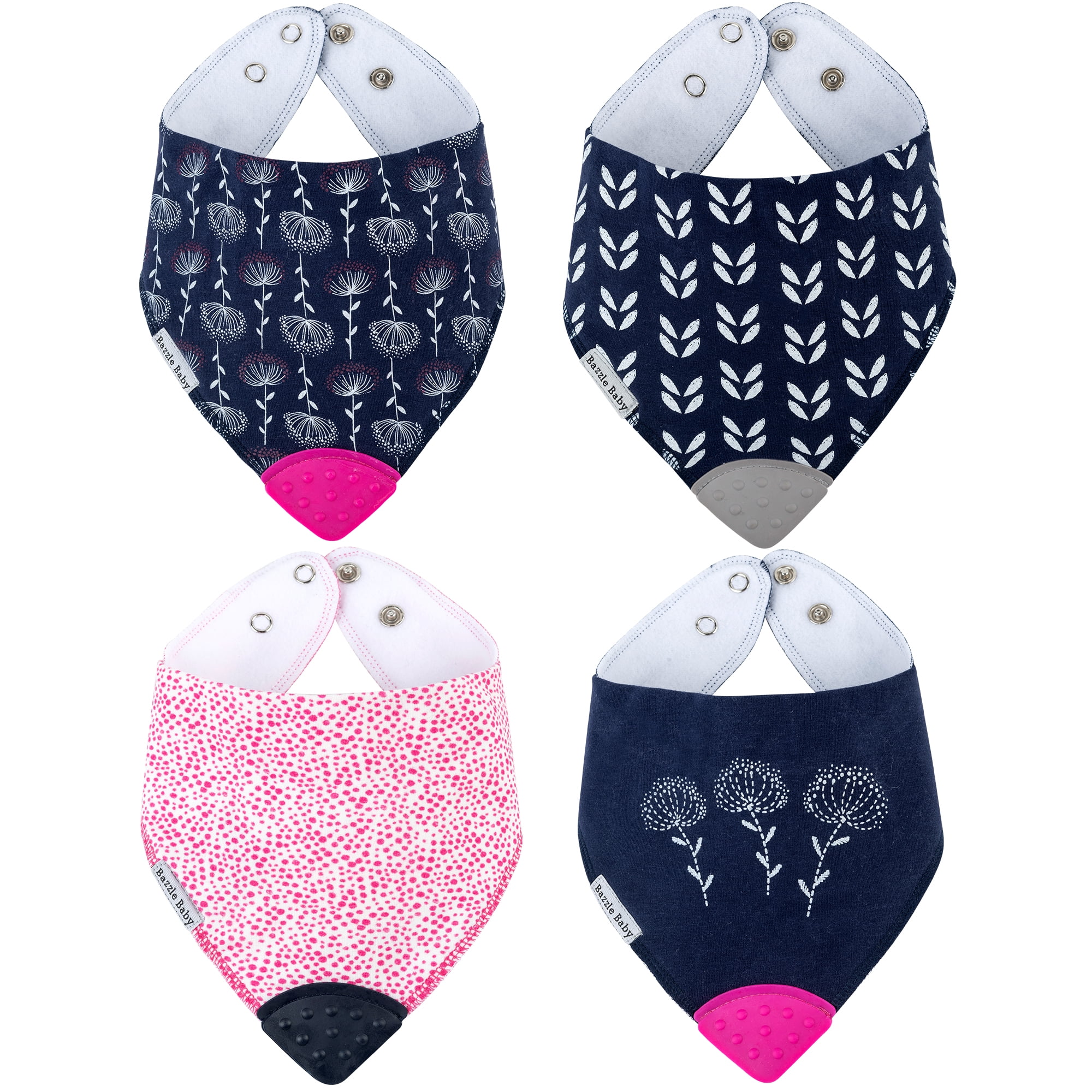 Bazzle Baby Bandana Bib with Teether Corners for Natural Teething ...