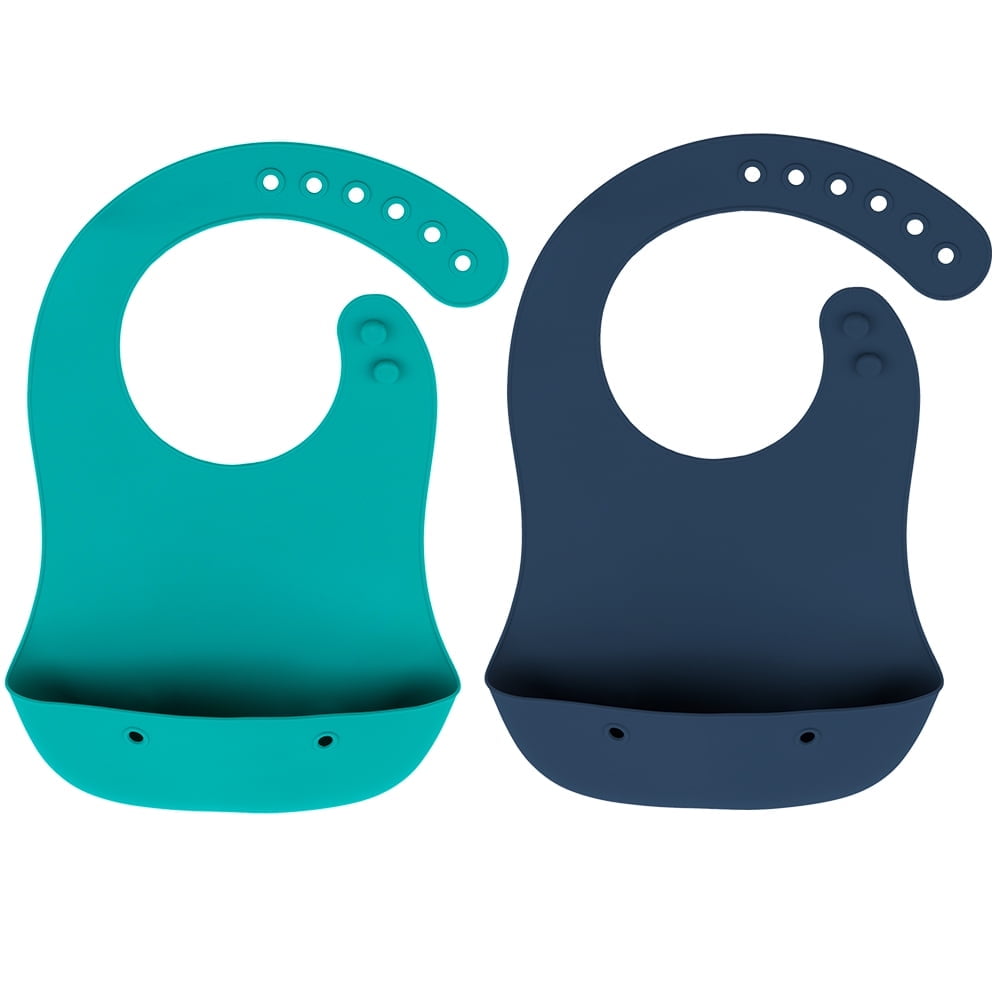 Bazzle Baby Waterproof Silicone Bib for Baby with Food Catcher - Roll ...