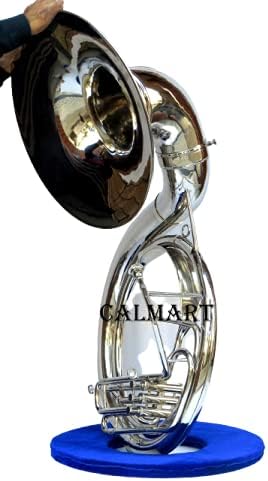 Bb Flat Silver Sousaphone Tuba With Free Case+Mouthpiece Bb Big Bell 24 ...