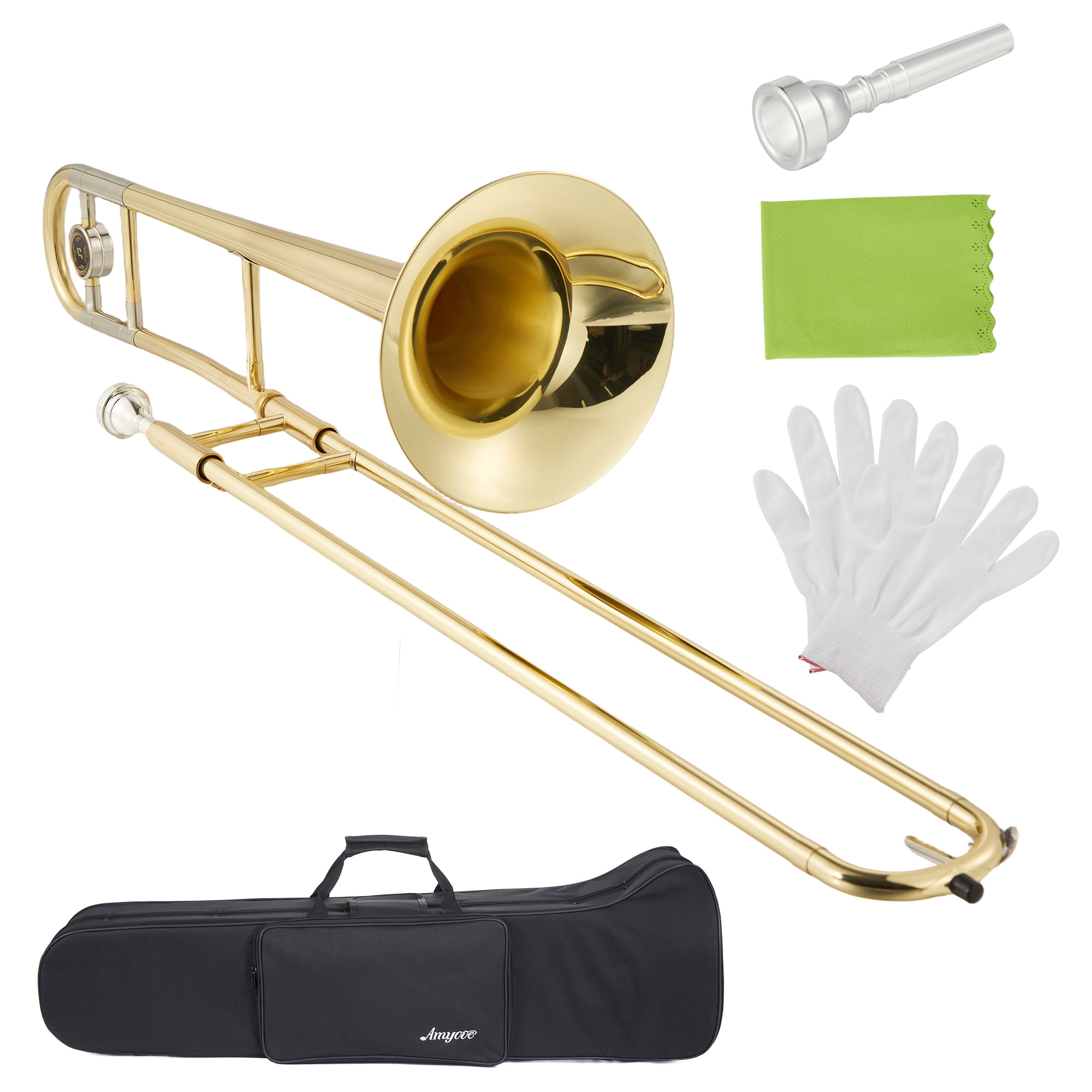 Bb Tenor Slide Trombone, B Flat Brass Plated Trombone Instrument for ...