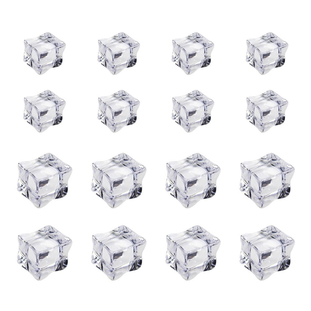 Bbanquetan 100 Pcs Fake Ice Cubes Acrylic Ice Cubes Clear Artificial ...