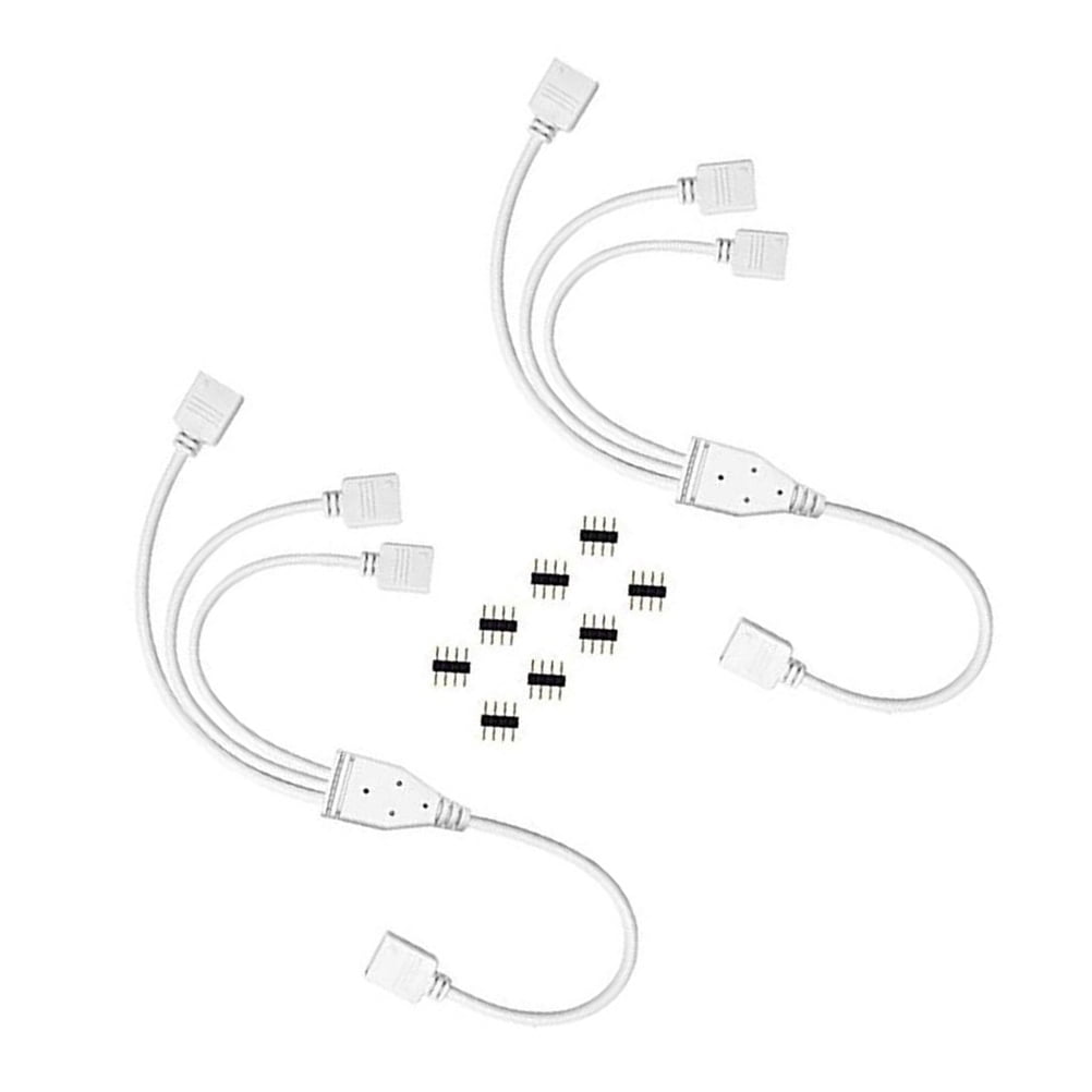 Bbanquetan 2 Pcs 4 Pin LED Strip Splitter Connectors 2 Way Splitter ...