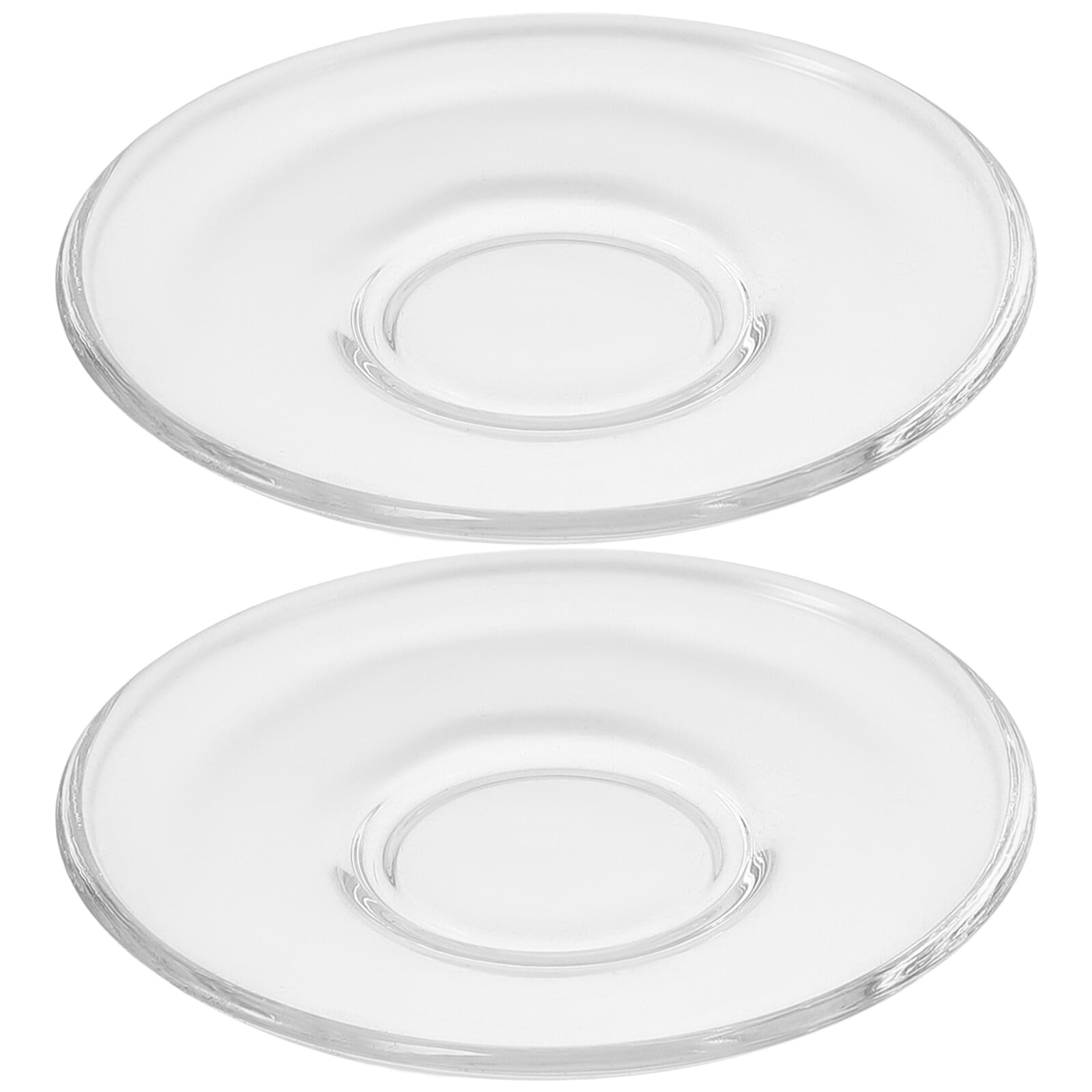 PBPBOX 2Pcs Clear Glass Saucers for Coffee Cup Hotel Use Easy to Wash ...