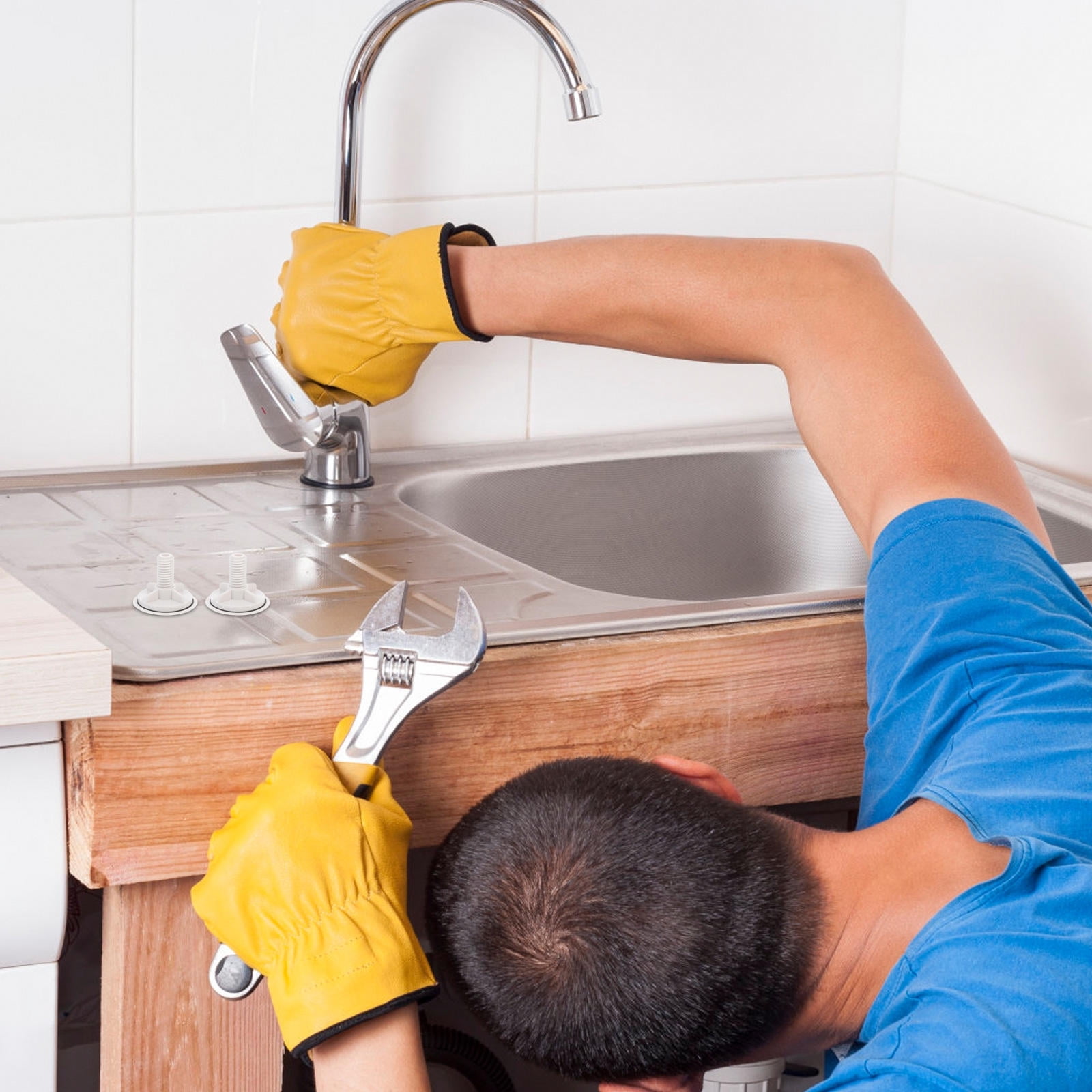 PBPBOX Sink Tap Hole Plug Plastic for Kitchen Accessories in White 4Pcs ...