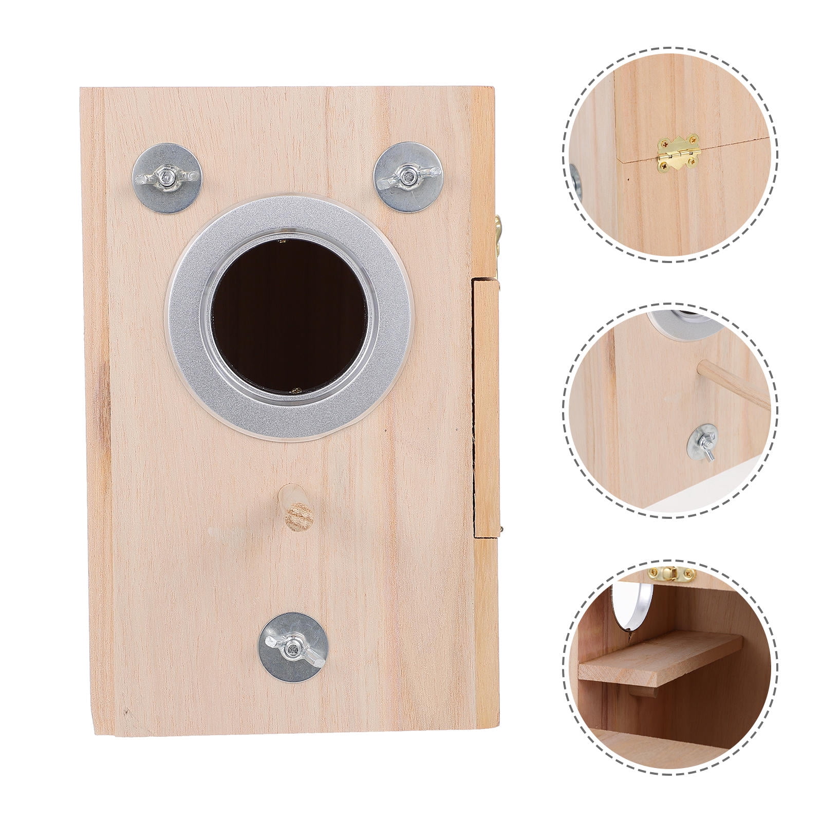 PBPBOX Parakeet Nesting Box Natural Wood Bird Breeding House Parrots ...