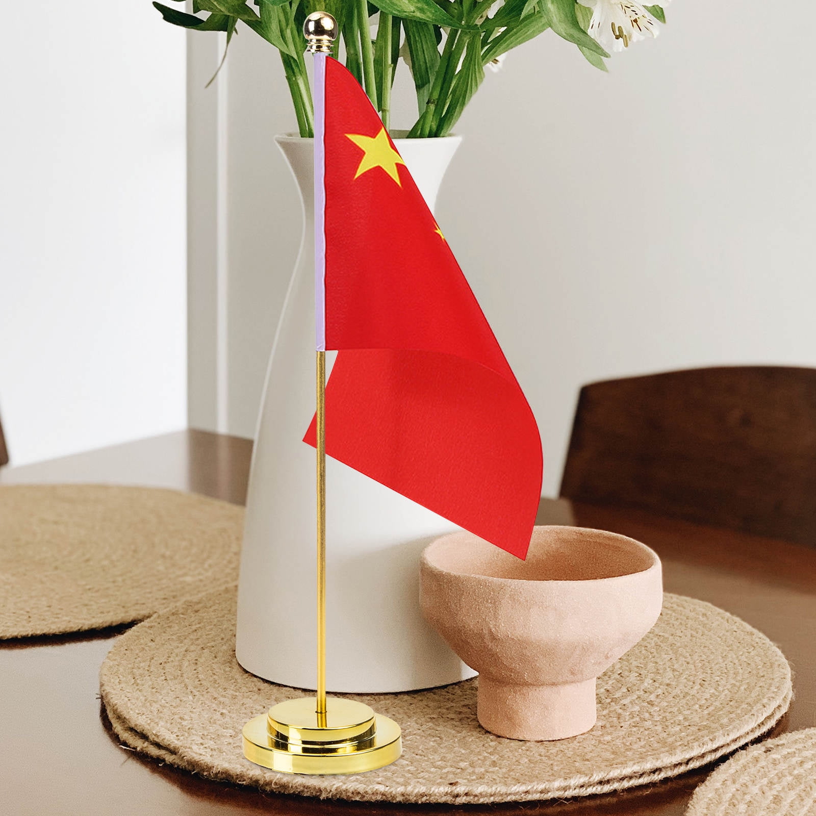 Bbanquetan Universal Flag Pedestal Pole Base Poles Staff Office Golden ...