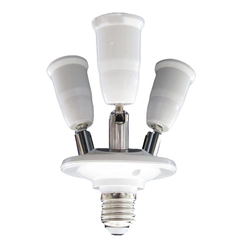 Bbanquetan Universal White PBT E27 to 3 E27 360 Degree Rotation 1 to 3 ...