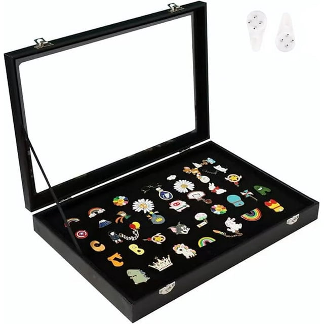 Bbiamsleep 11x8 Inch Dustproof Enamel Pin Display Case Shadow Box Frame ...