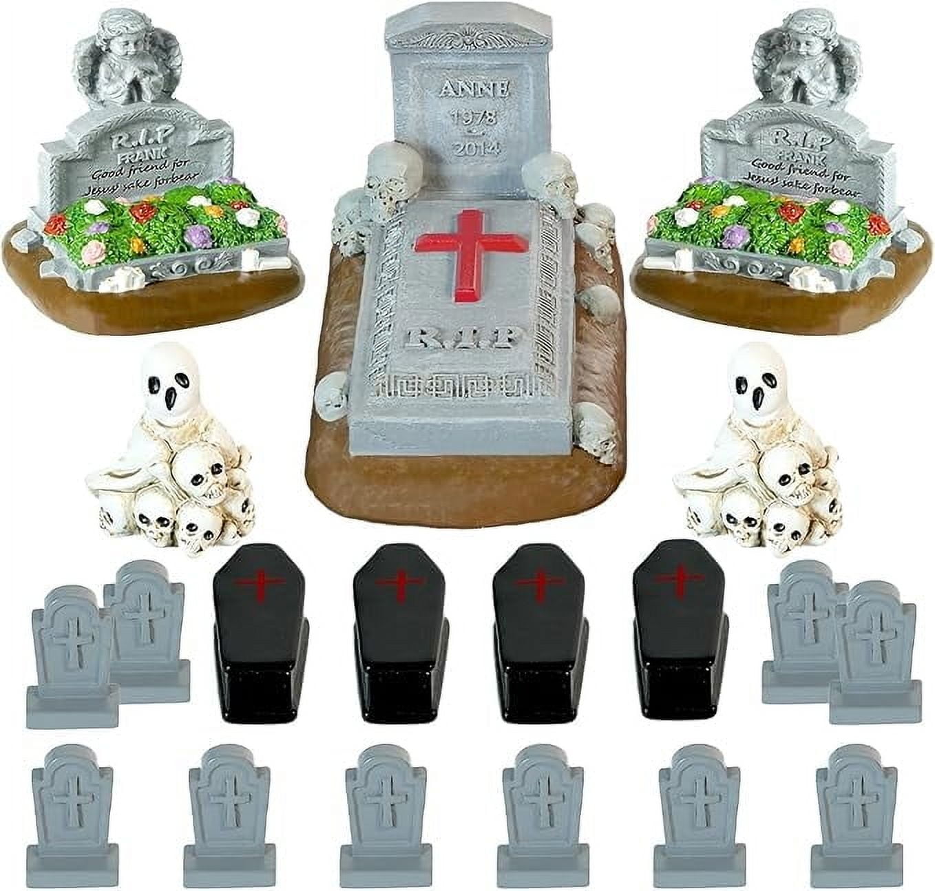 Bbiamsleep 19 Pcs Halloween Miniature Tombstones Halloween Village ...
