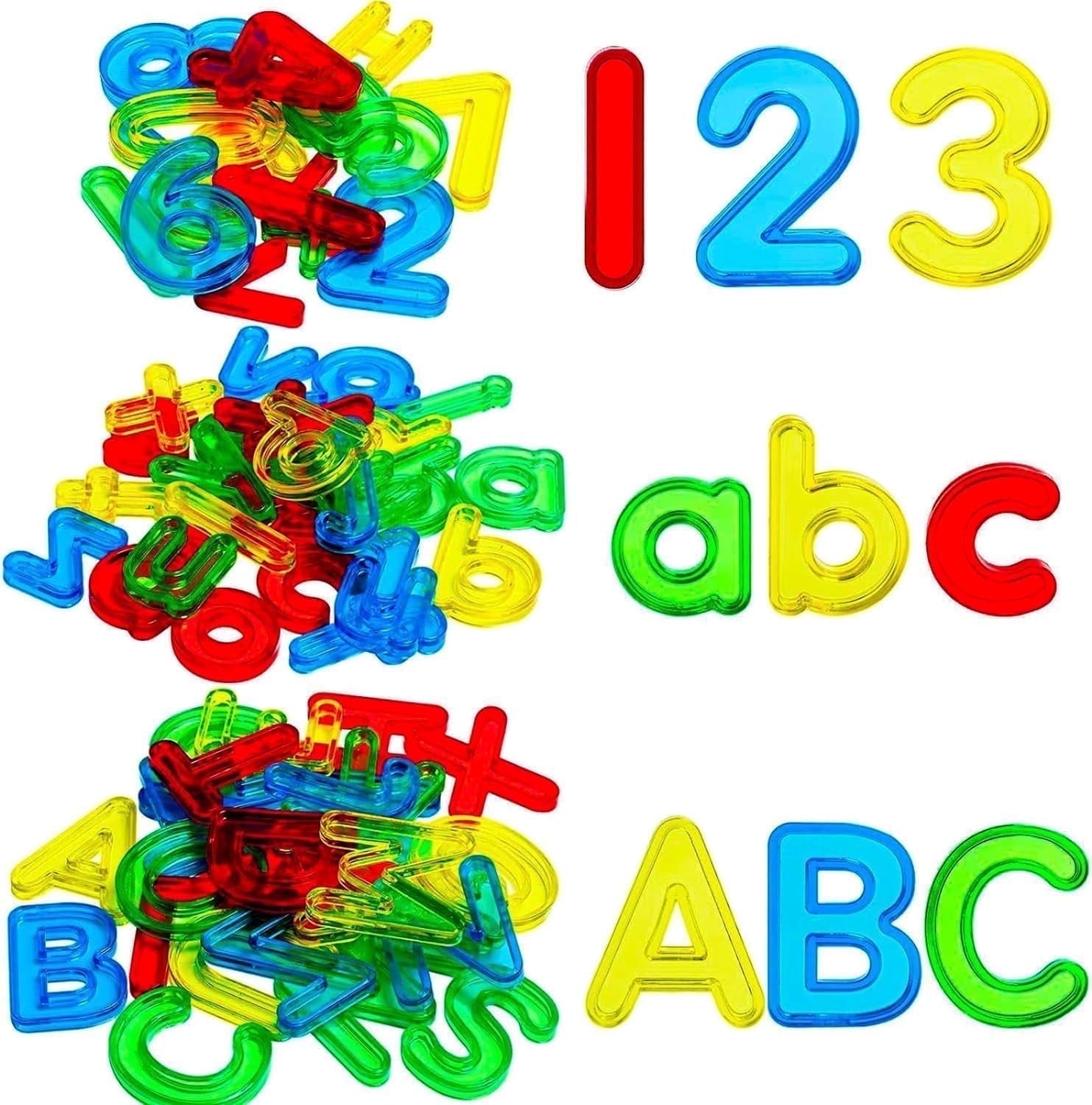 Bbiamsleep 67-Piece Colorful Plastic Letters Numbers Set Transparent ...