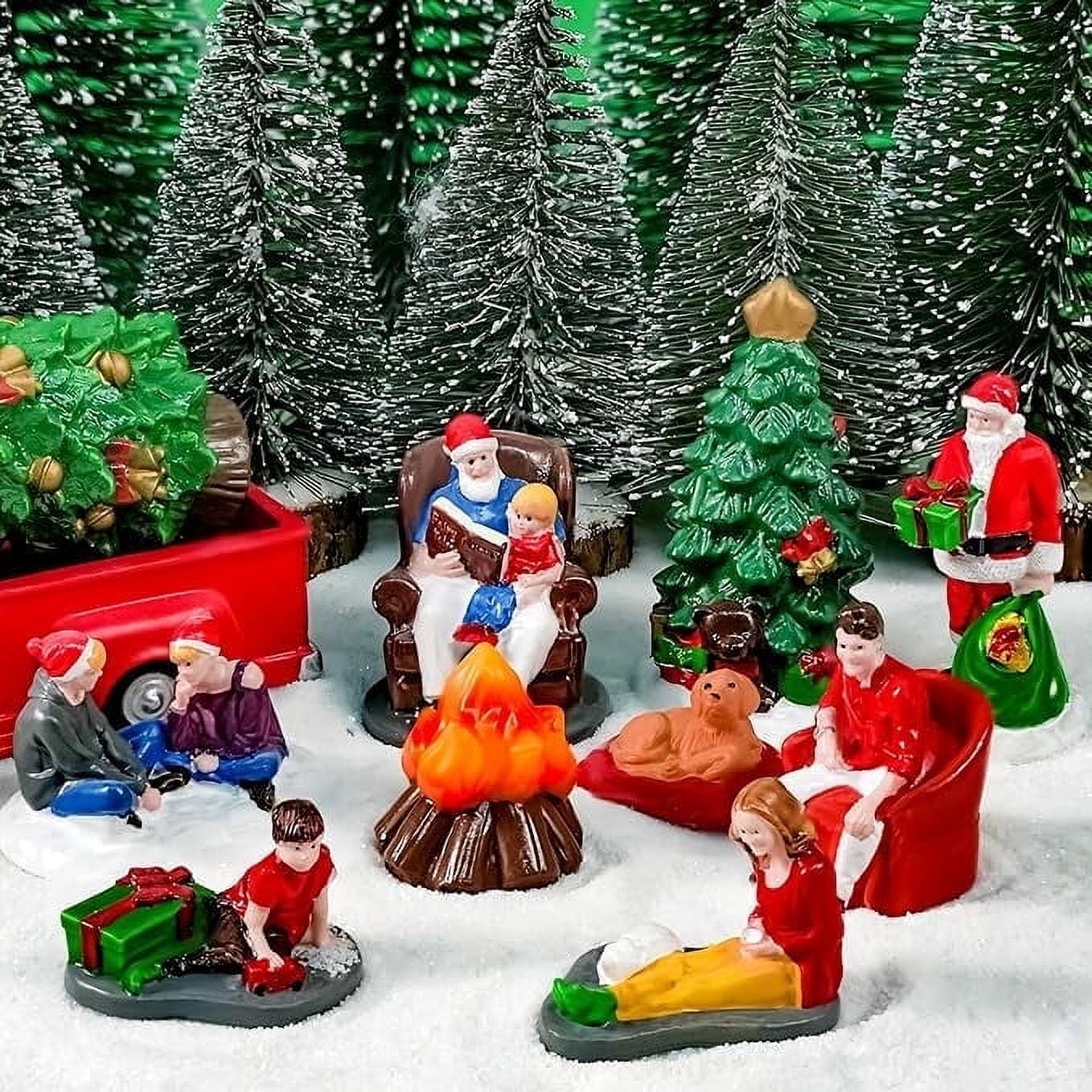 Bbiamsleep 9 Pcs Resin Christmas Town People Winter Fun Figurines ...