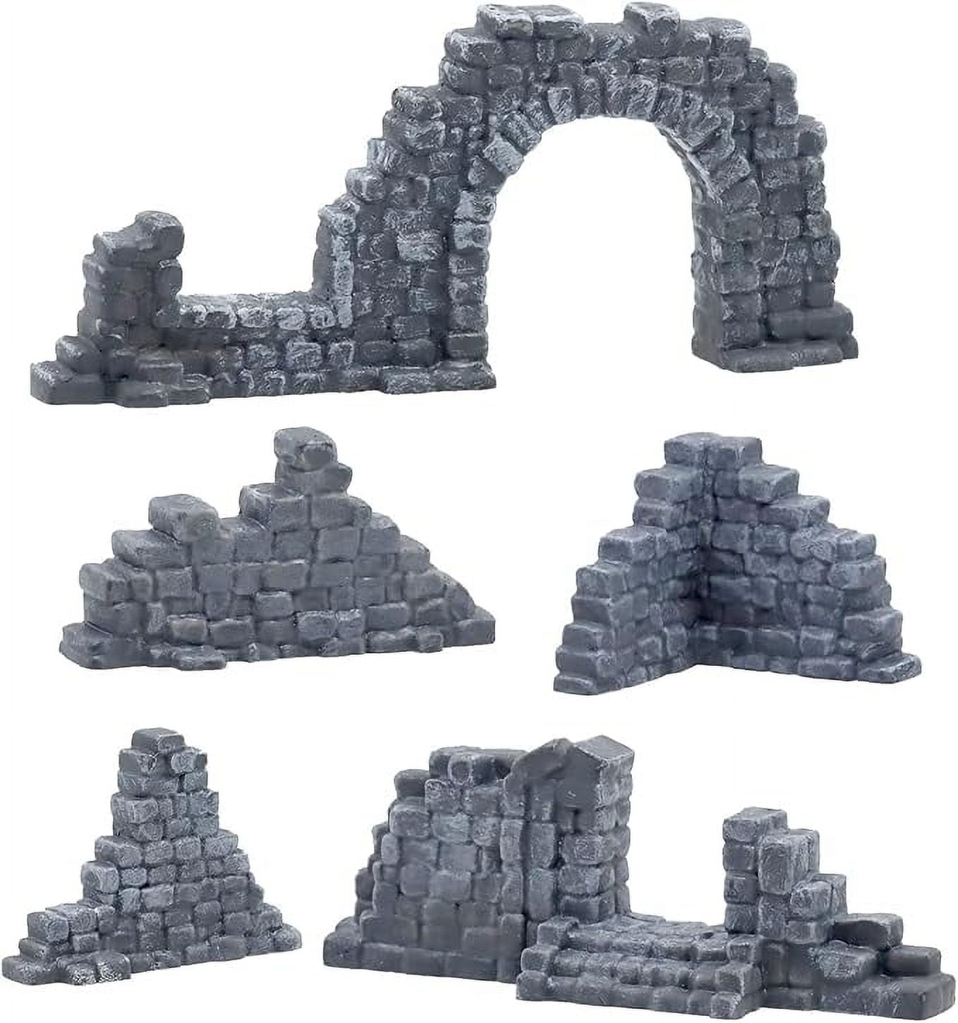 Bbiamsleep Ruined Stone Walls Set Terrain Scenery for Tabletop 28mm ...