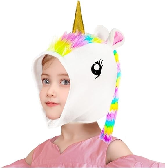 Bbiamsleep Unicorn Costume Hats Plush Unicorn Hat Funny Toy Hat Party ...