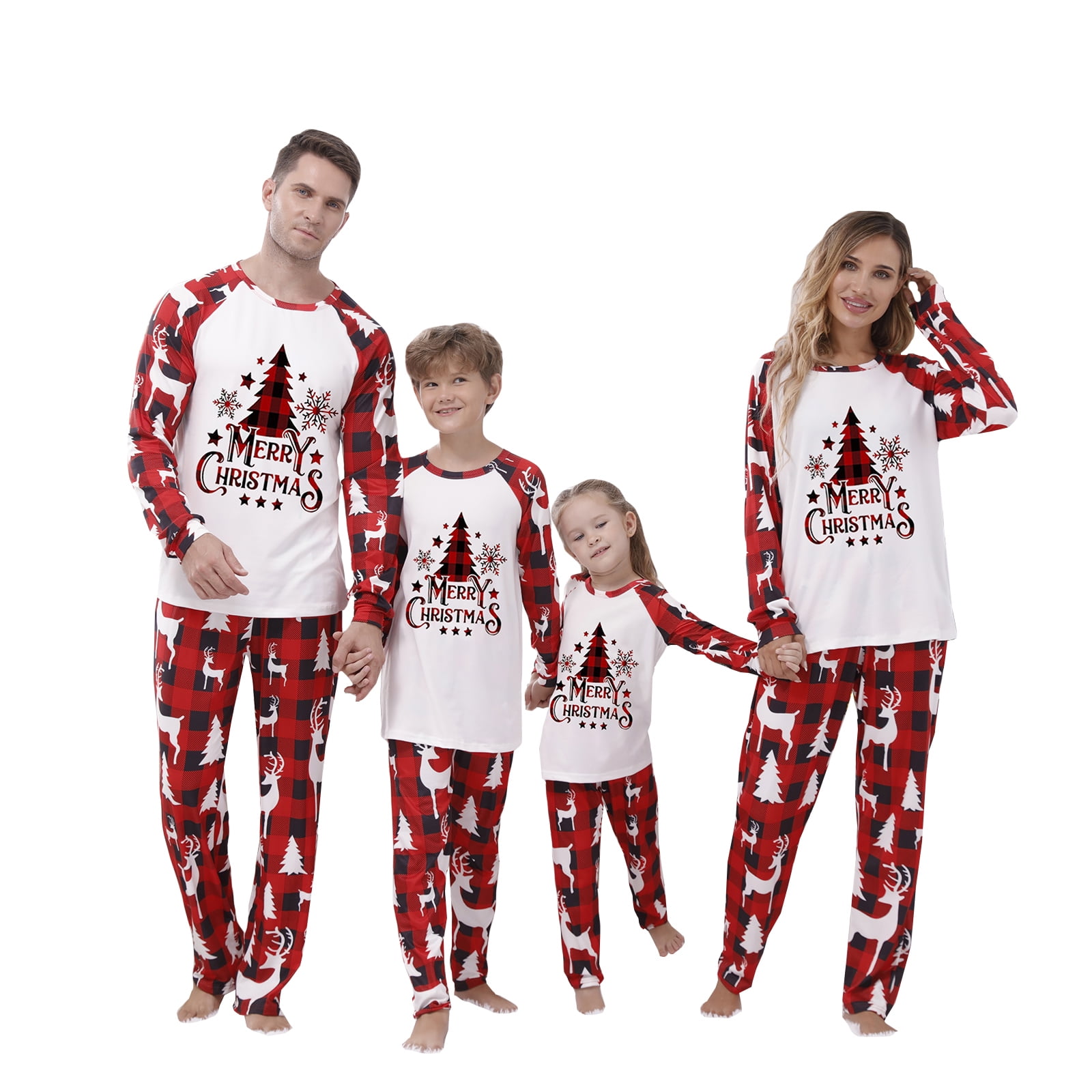 BblyThe Christmas Family Pajamas, Color Matching Classic Crew Neck ...
