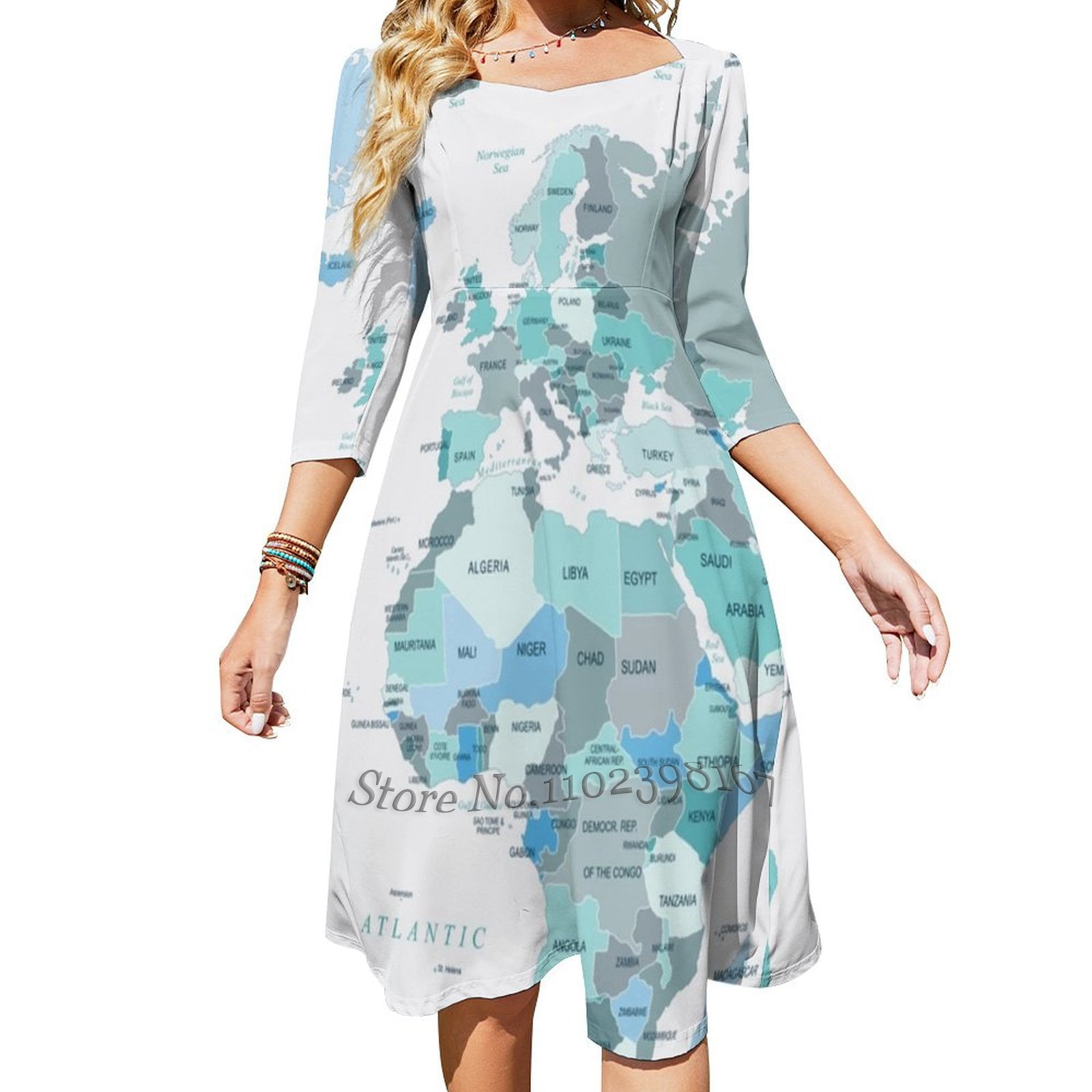 Bbq Barbecue Square Neck Dress New Plus Size Elegant Women Waist Tight ...