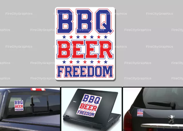 Bbq Beer Freedom Sticker Decal America Usa - Die Cut Waterproof Vinyl ...