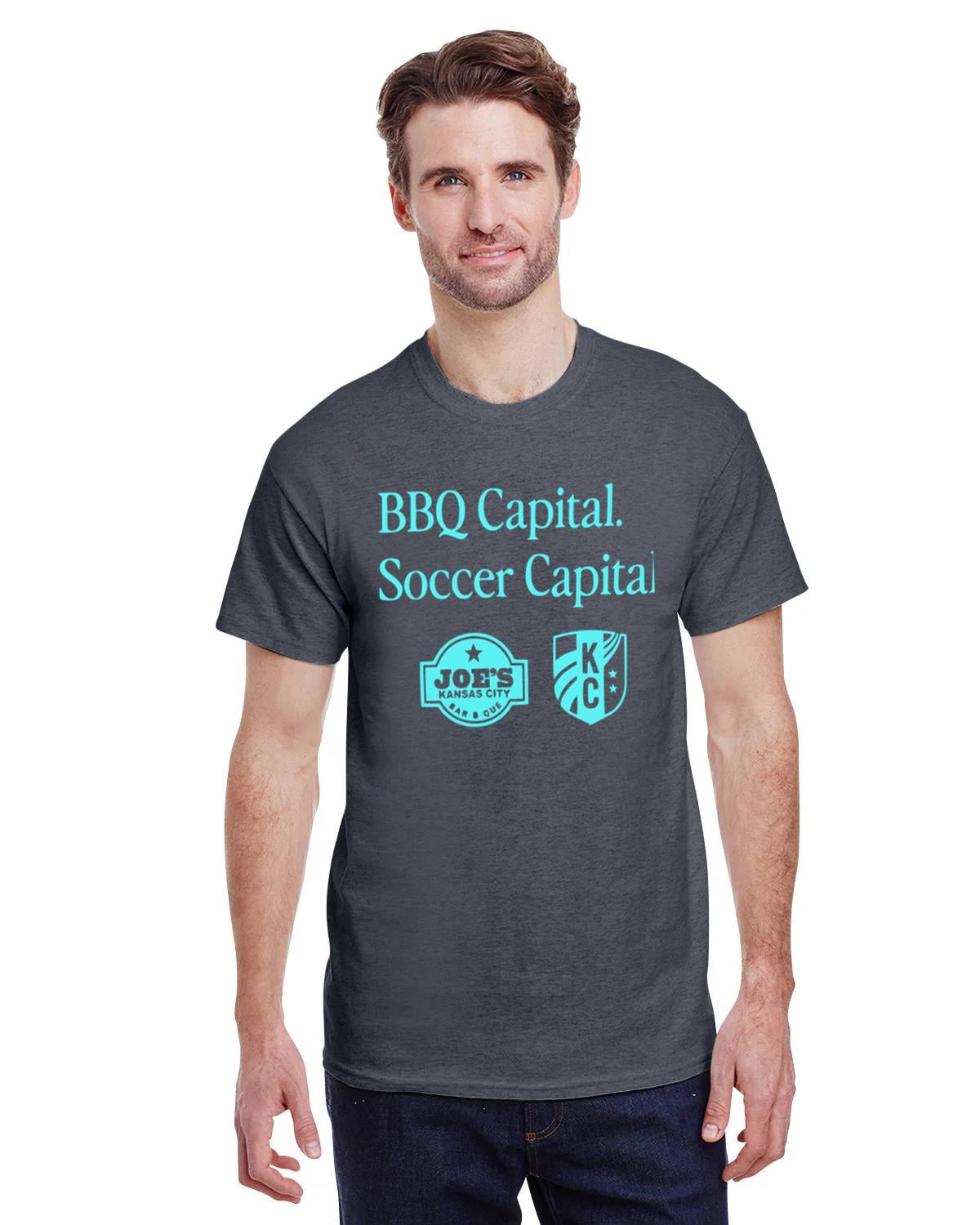 Bbq Capital Soccer Capital Bbq Day Unisex tee , for men & women, up to size 5XL. - Walmart.com