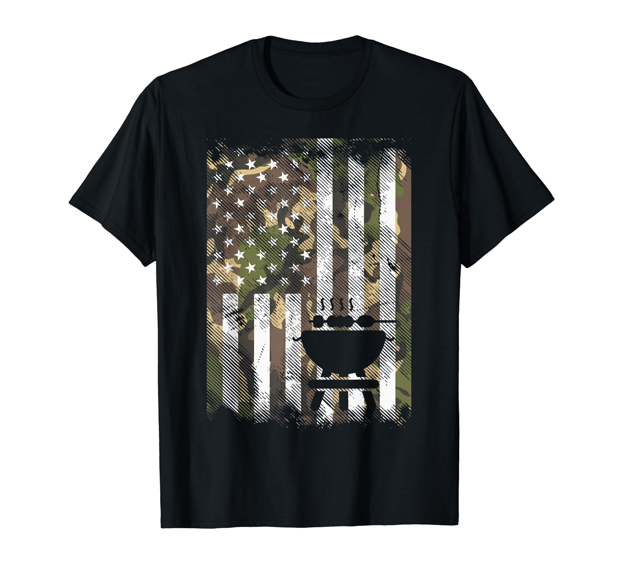 Bbq Grill America Flag Camo Barbecue Men T-Shirt - Walmart.com