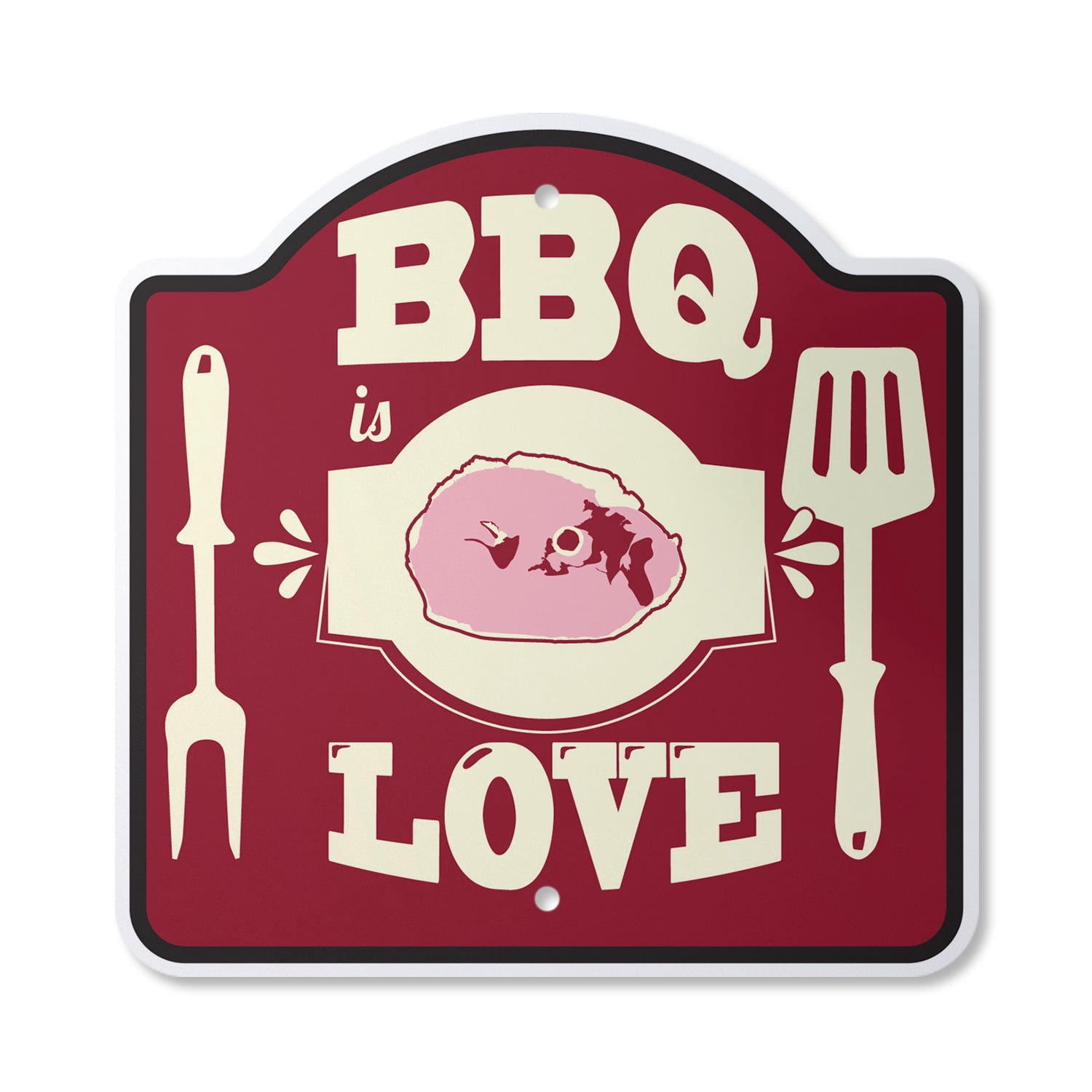 Bbq Love 14" X 14" Sign | Indoor/Outdoor Plastic | SignMission Designer ...
