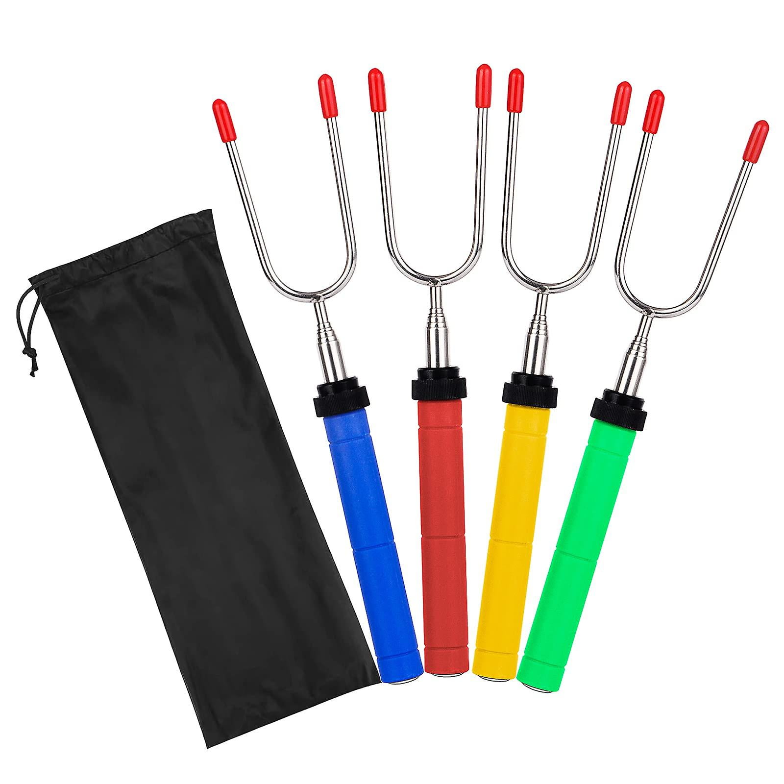 Bbq Marshmallow Roasting Sticks Stainless Steel Forks Set Extendable ...