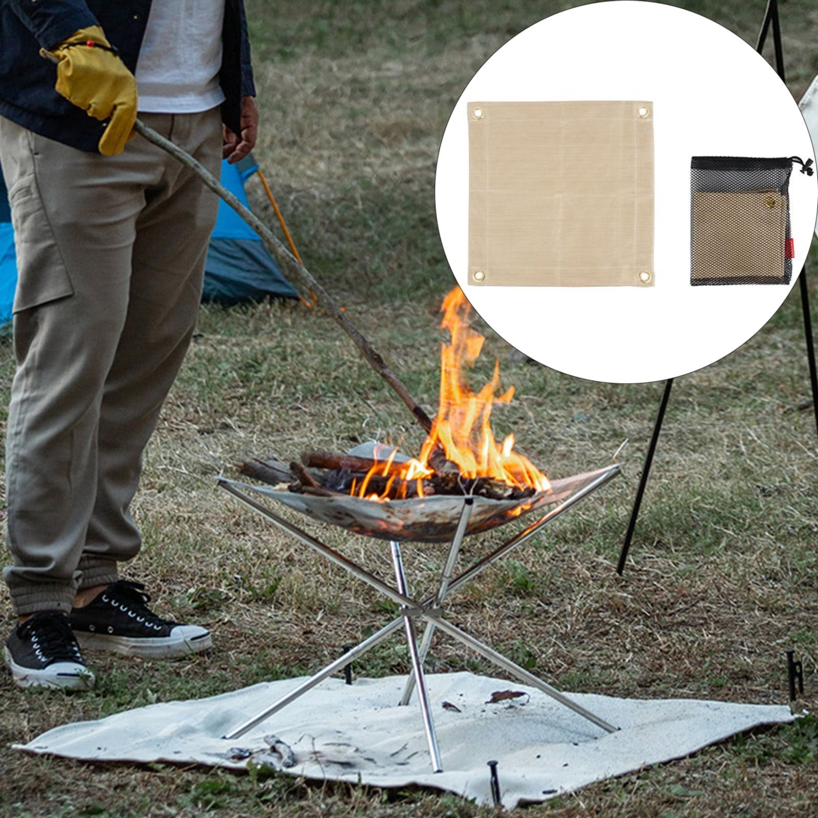 Bbq Mat & Fire Mat Miayilima Barbecue Mat Fireproof Mat Outdoor Camping ...