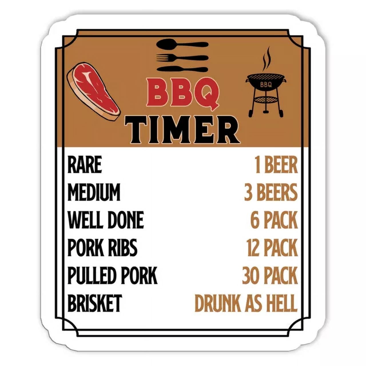 Bbq Nutrition Facts Sticker Barbecue Timer Drinking Grilling Beer Phone ...