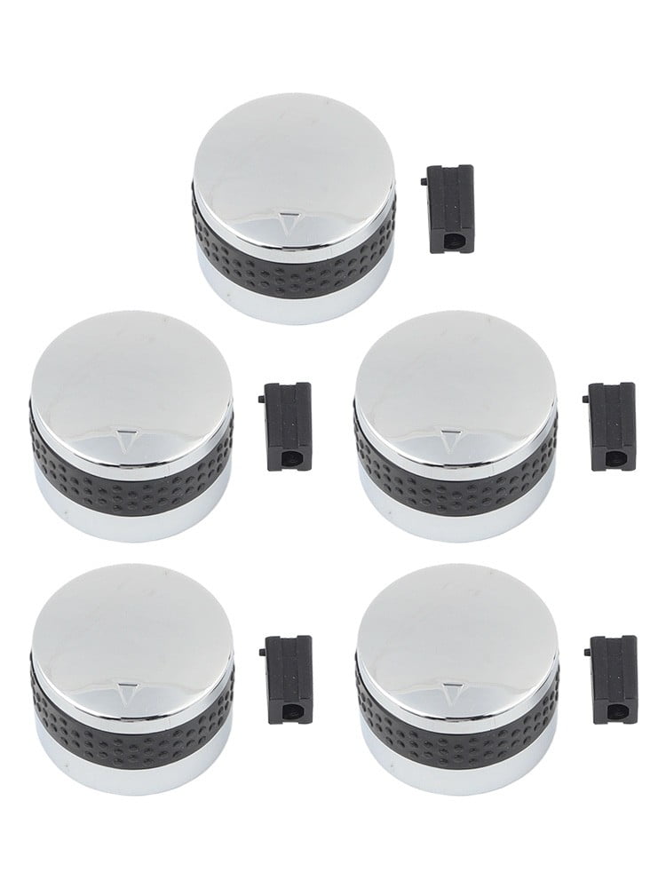 Bbq Parties 2.25 Dia X 1.5 H Grill Knobs Set Soft Silicone Ring Chrome ...