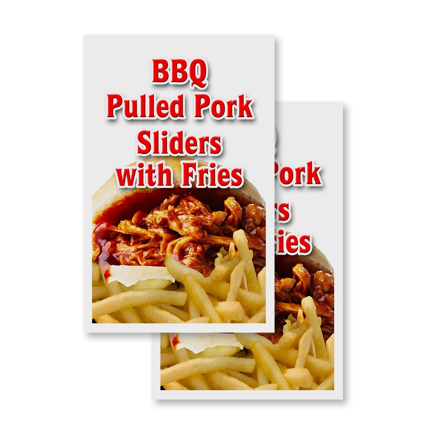 Bbq Pork Sliders (2-PACK) 24" x 36" Vinyl Decals | Sign Insert Peel ...