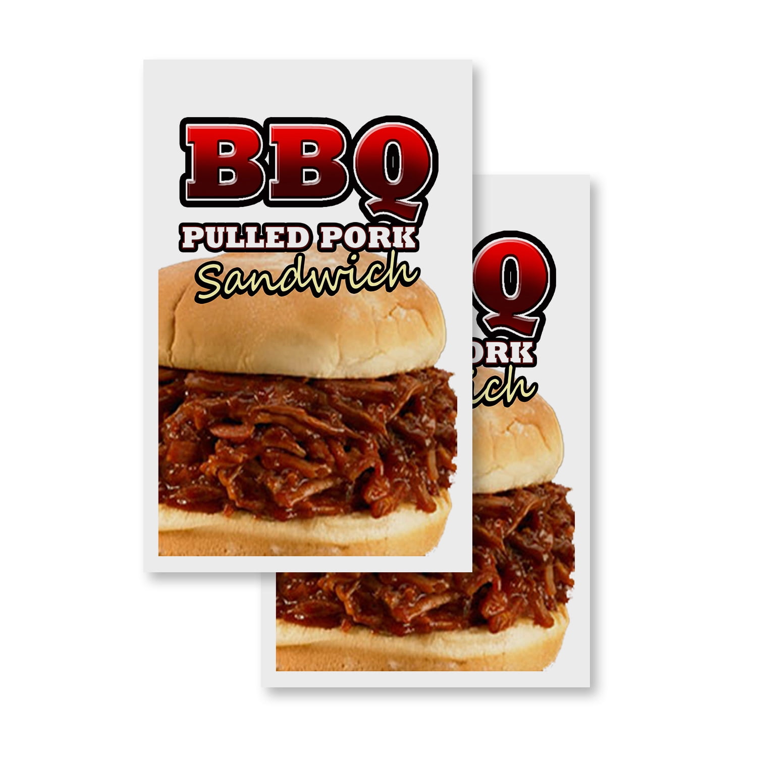 Bbq Pulled Pork (2-PACK) 24" x 36" Vinyl Decals | Sign Insert Peel ...