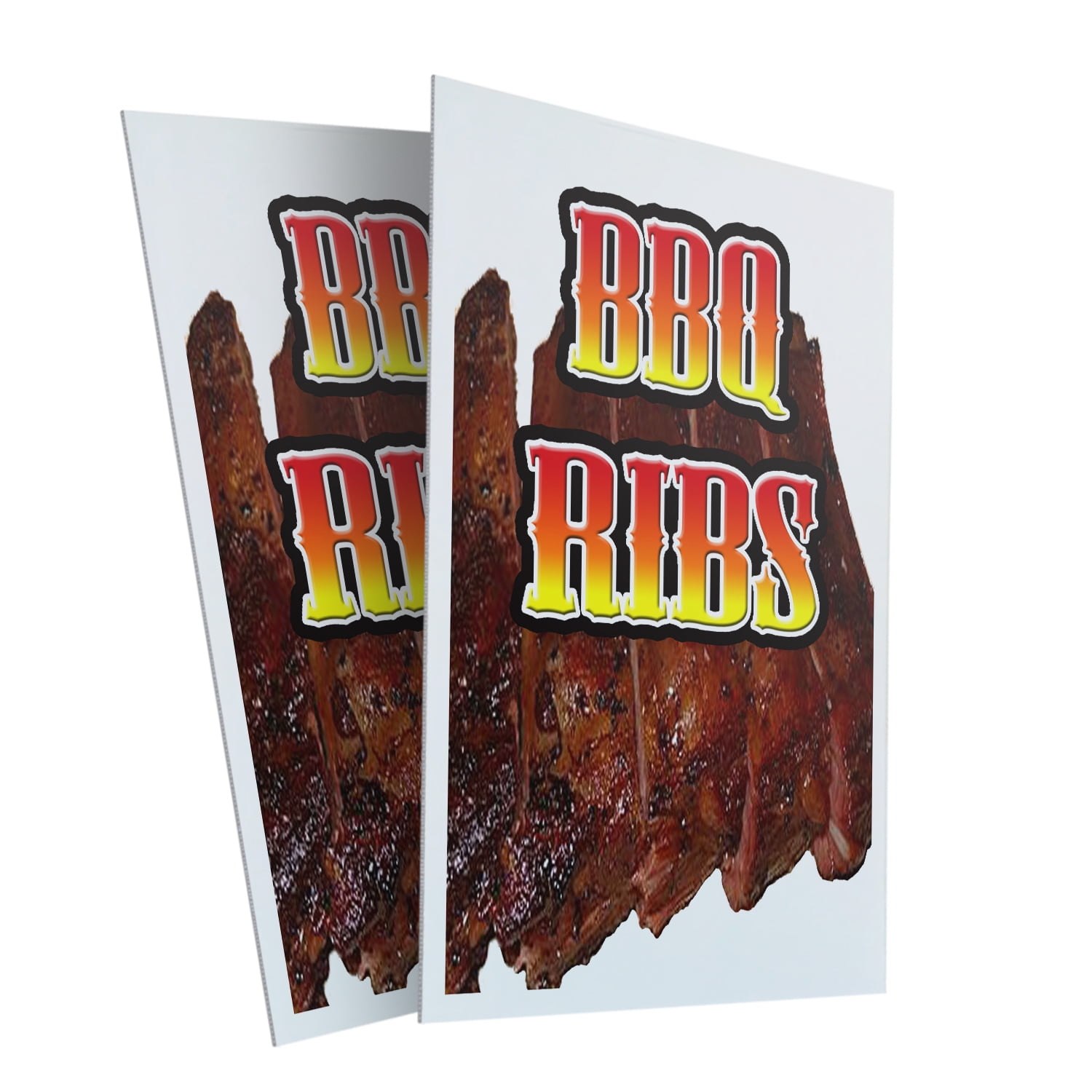 Bbq Ribs (2-PACK) 24" x 36" Plastic Signs | Sign Insert 4mm Corrugated ...