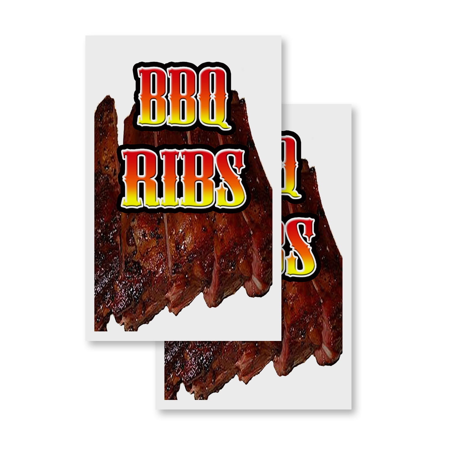 Bbq Ribs (2-PACK) 24" x 36" Vinyl Decals | Sign Insert Peel & Stick ...