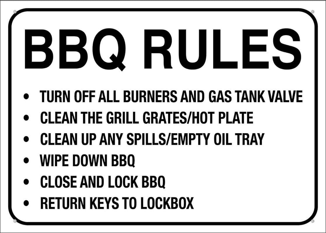 Bbq Rules Sign Signs Outdoor, Uv Printed Aluminum 12 X 8 In ...