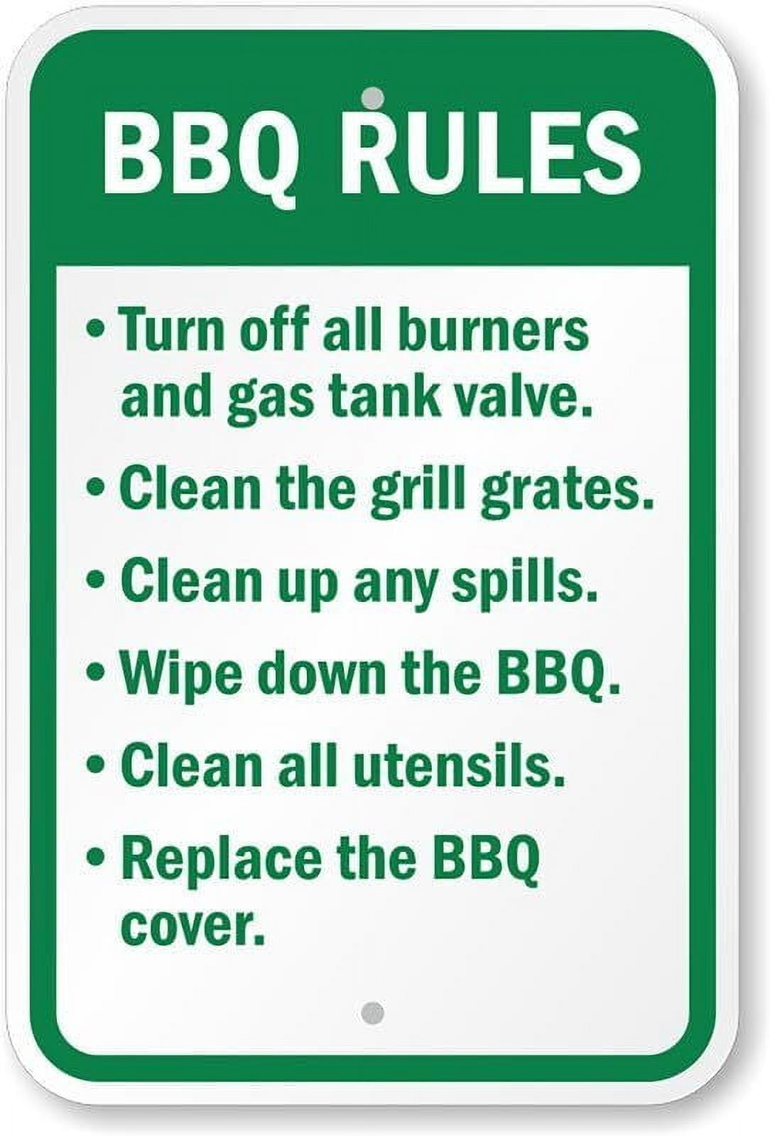 Bbq Rules Weatherproof Metal Sign Size: 12" x 16" - Walmart.com