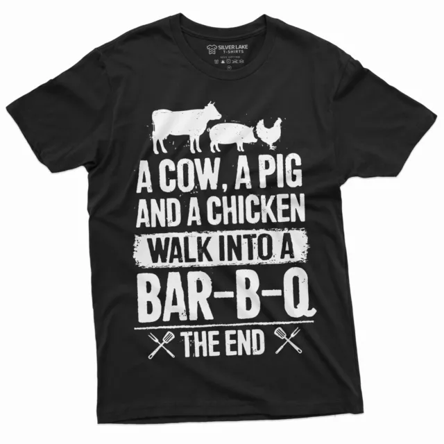 Bbq T-Shirt Mens Funny Bbq Cow Pig Chicken Story Tee Shirt Dad Grandpa ...